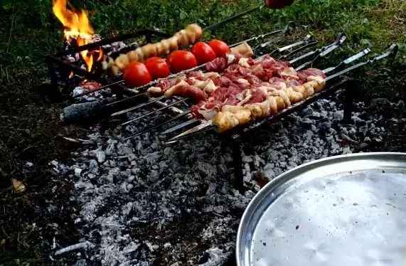 عکس خلاقیت خنده دار پدر ایرانی در سیخ زدن کباب کولاک کرد